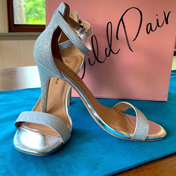 Wild Pair | Shoes | Wild Pair Blaire Silver Glitter Heels | Poshmark